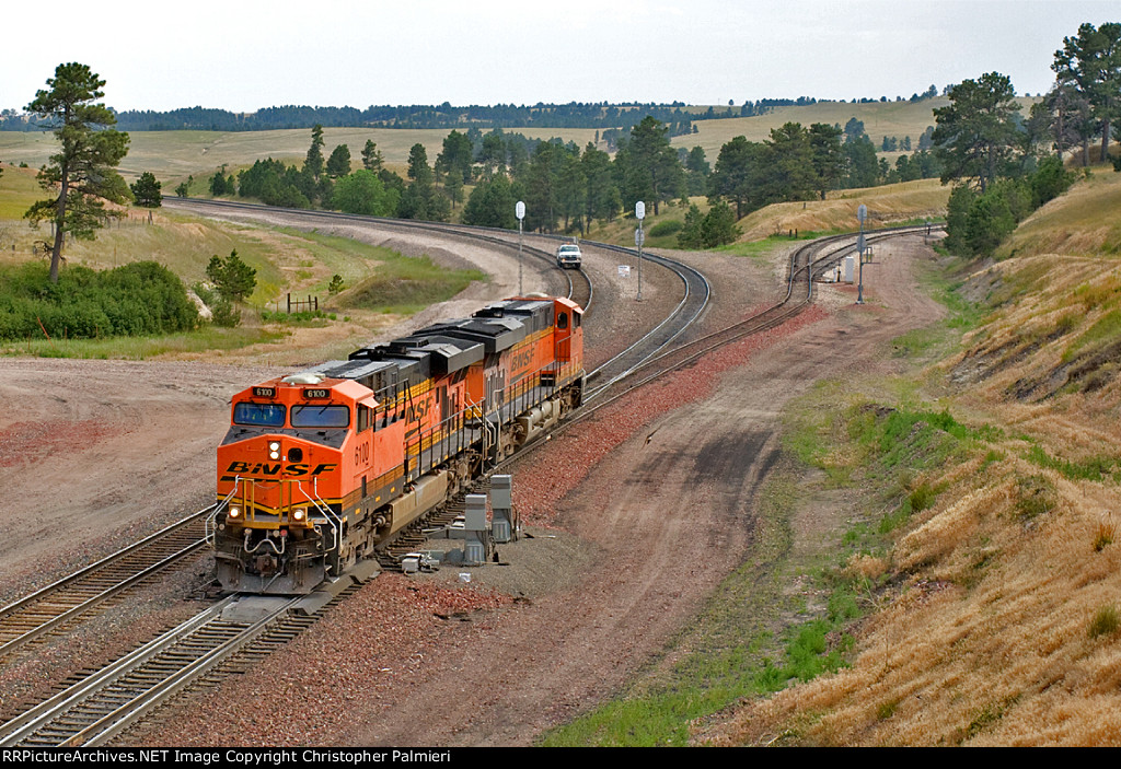 BNSF 6100 and BNSF 6417 in Helper Service